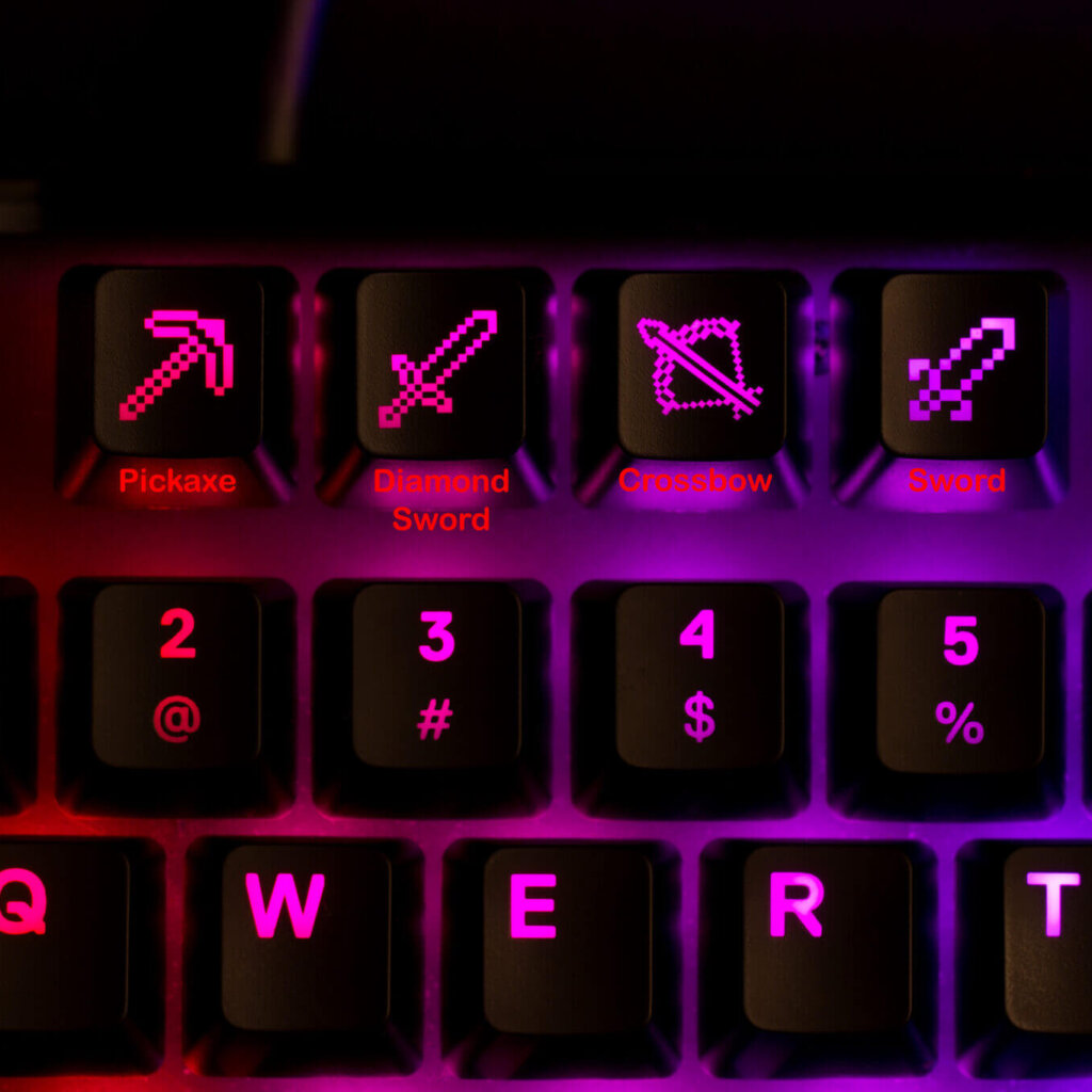 Minecraft Weapons Keycap Set – RoyalKeycaps