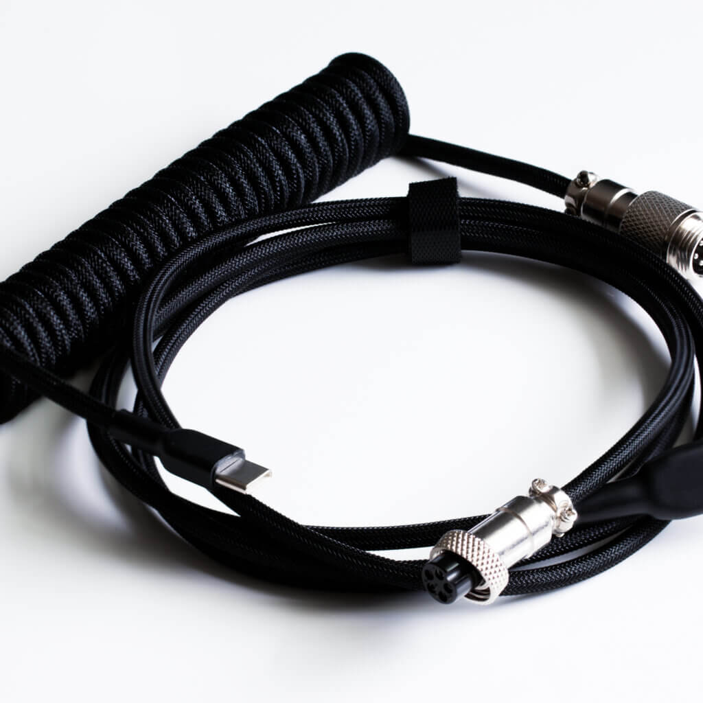 Black Coiled Keyboard Cable – RoyalKeycaps