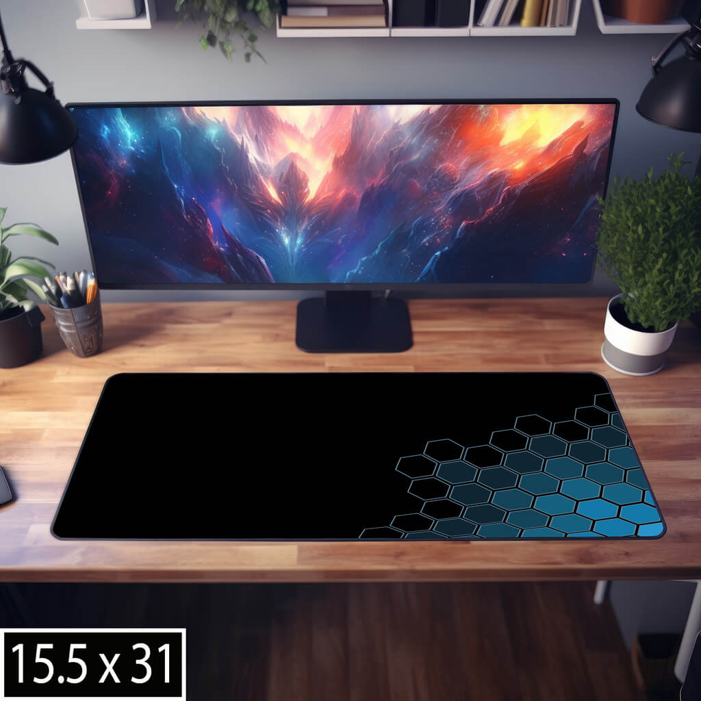 Blue Hexagonal Desk Mat – RoyalKeycaps