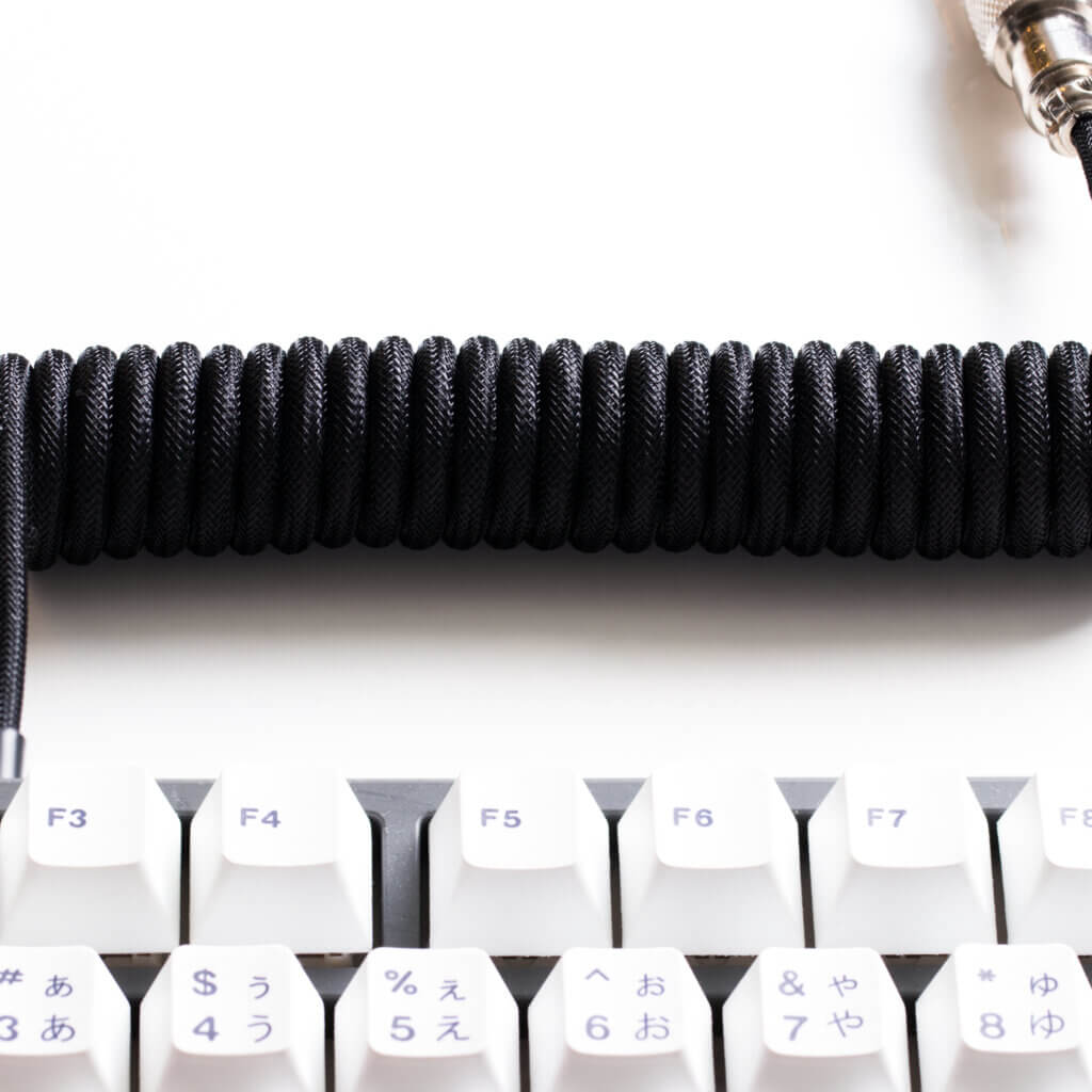 Black Coiled Keyboard Cable – RoyalKeycaps